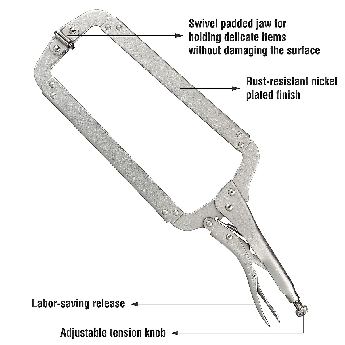 Olympia Tools 18" Locking C-Clamp, silver (11-418)