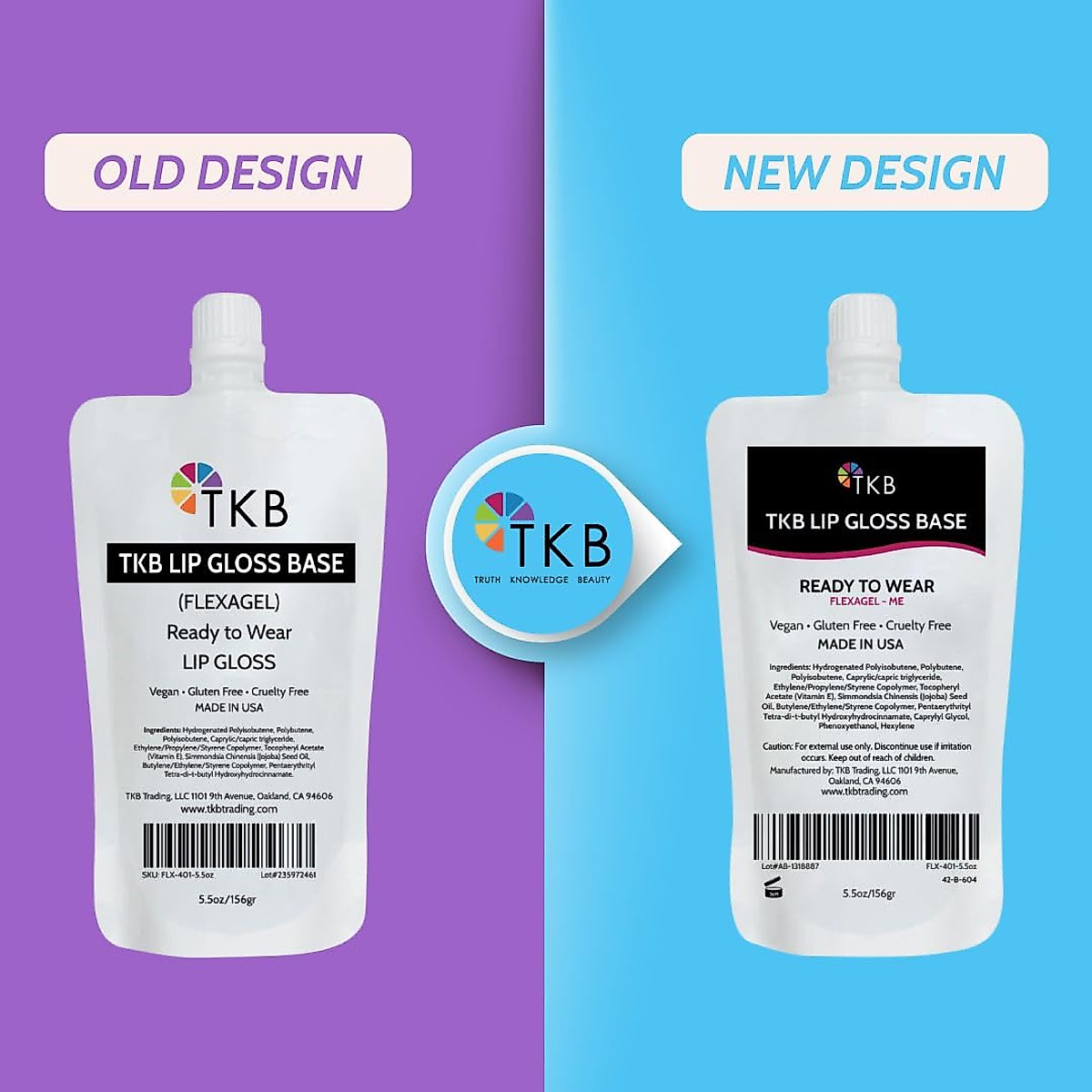 TKB Lip Gloss Base (Flexagel ME)| Clear Lip Gloss Base for DIY Lip Gloss| Ready-to-Wear| Moisturizing, High Shine, Crystal Clear, Vegan, Gluten and Cruelty free| Made in USA (5.5 Ounce (Pack of 2))