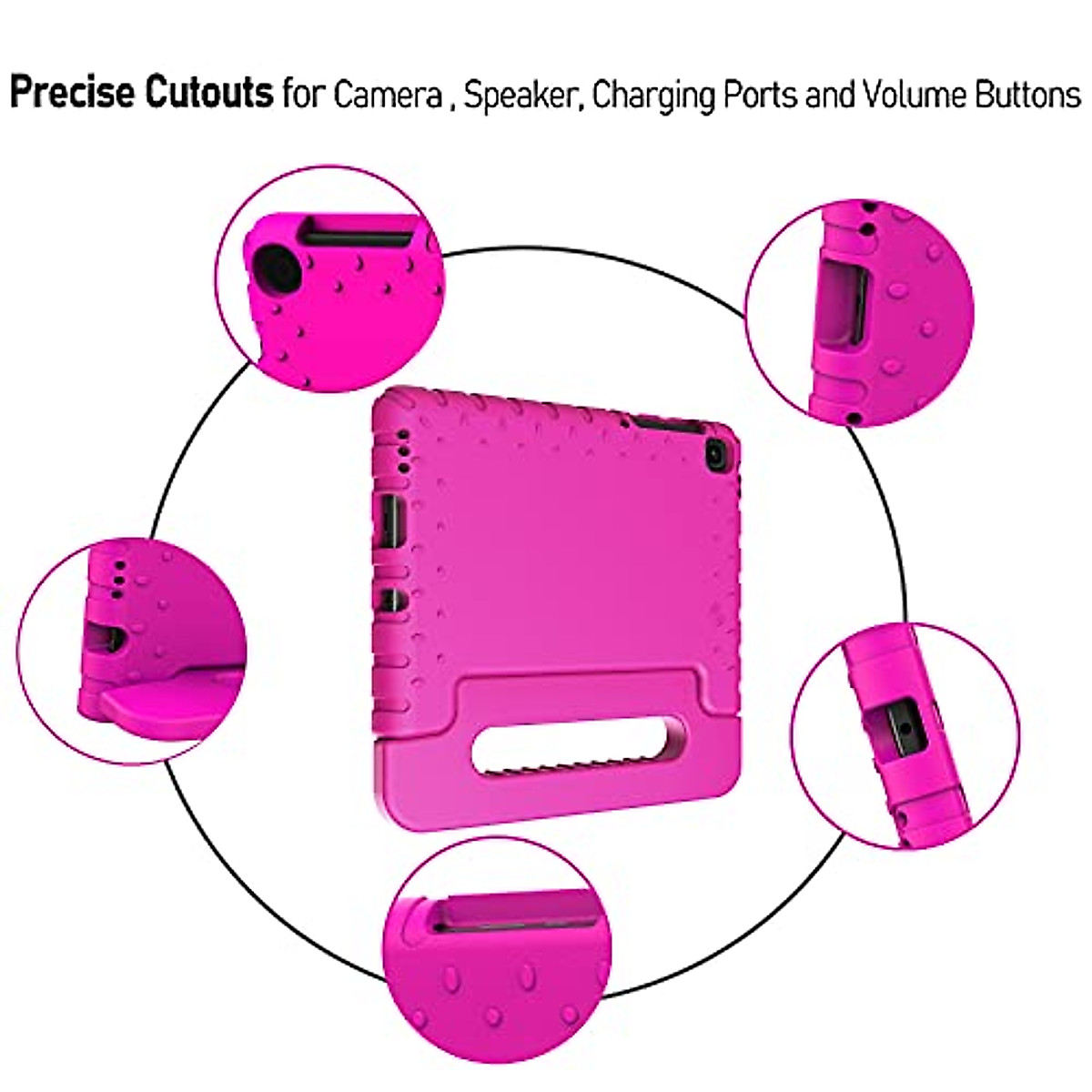 LTROP Kids Case for Samsung Galaxy Tab A7 lite 8.7 Inch 2021 SM-T220/T225, Galaxy Tab A7 Lite 8.7 Case, Shockproof Convertible Handle Stand Cover Case for Samsung Galaxy Tab A7 Lite 8.7” 2021, Rose