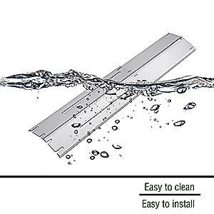 Damile Grill Heat Plates Shield Burner Covers Replacement, Grill Heat Shield Heat Tent Grill Plates for Gas Grill BBQ Grill Parts Kit Adjustable for Gas Grill, Extends from 11.75" up to 21" L, 5-Pack