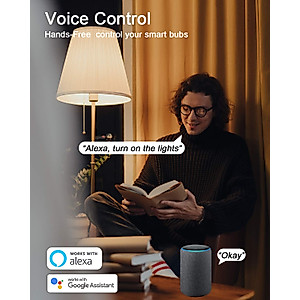 DOGAIN Smart Light Bulb E26 A15 RGB Color Changing Light Bulbs Compatible with Alexa Google Home 6W (40W Equivalent) Dimmable Multicolor WiFi LED Light Bulbs 500LM (Only 2.4GHz) 2 Pack