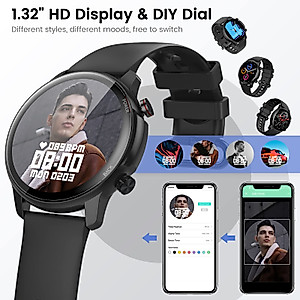 KOSPET Smart Watches for Men Compatible with Android and iPhone Activity Trackers Smartwatches with Full Touch Color Screen Blood Pressure Monitor Magic 4 with 20 Sports Modes 5ATM Waterproof-Black