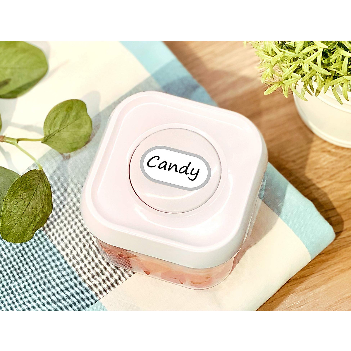 Removable Waterproof Food Labels, Write-on Kitchen Labels for POP Food Storage Containers, Jars and Home Organization, Pantry & Spice Sticker, Pack of 64