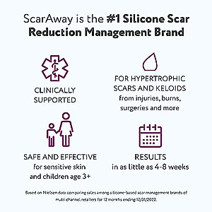 ScarAway Silicone Scar Gel, Helps Improve Size, Color & Texture of Hypertrophic & Keloid Scars from Injury, Burns & Surgery, Water Resistant, 10g (0.35 Oz)