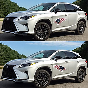 Reflective American Eagle Magnet for Car Waterproof Patriotic Waving USA Flag Magnetic for Auto Truck Vehicle – 10.78" x 5.6" for Military Memorial Day Patriots Veterans Day 4th of July