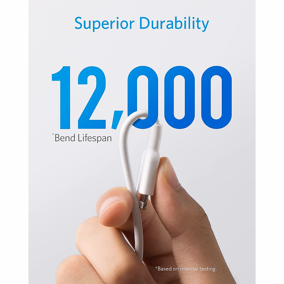 Anker iPhone Charger Cable, Powerline II Lightning Cable (10ft), Durable Cable, MFi Certified for iPhone X / 8/8 Plus /7/7 Plus / 6/6 Plus / 5s (White), iPad 8, and More