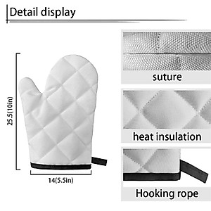 Dolyues Sunflower Print Ovens Mitt Heat Resistant Kitchen Gloves for Women