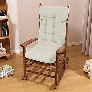 ROFIELTY Rocking Chair Cushions. 42x18 Inch Double Non-Slip Chair Cushions for Rocking Chairs Indoors/Outdoors, Tufted Fine Adirondack Chair Cushion. (Cream)