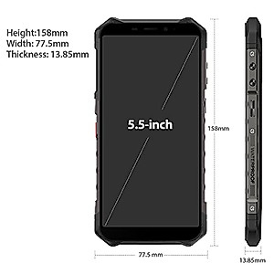 Ulefone Armor X9 Pro Rugged Smartphone, 4GB+64GB Unlocked Cell Phones, 13MP +5MP+2MP, 5.5 inch Screen, Android 11 Helio Octa-core, Military Grade Smartphone, Face ID, NFC, WiFi (Black)