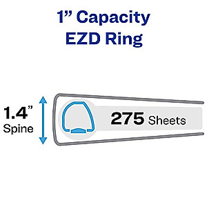 Avery Heavy-Duty View 3 Ring Binder, 1" One Touch EZD Rings, 1 White Binder (79199)