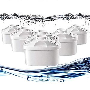 6-Pack Water Filter Replacement Universal Cartridges, Multi-stage Filtration System, Removes Chlorine, Fluoride, Dirt, and Harmful Metals, Compatible with Most Brands of Water Filter Pitcher