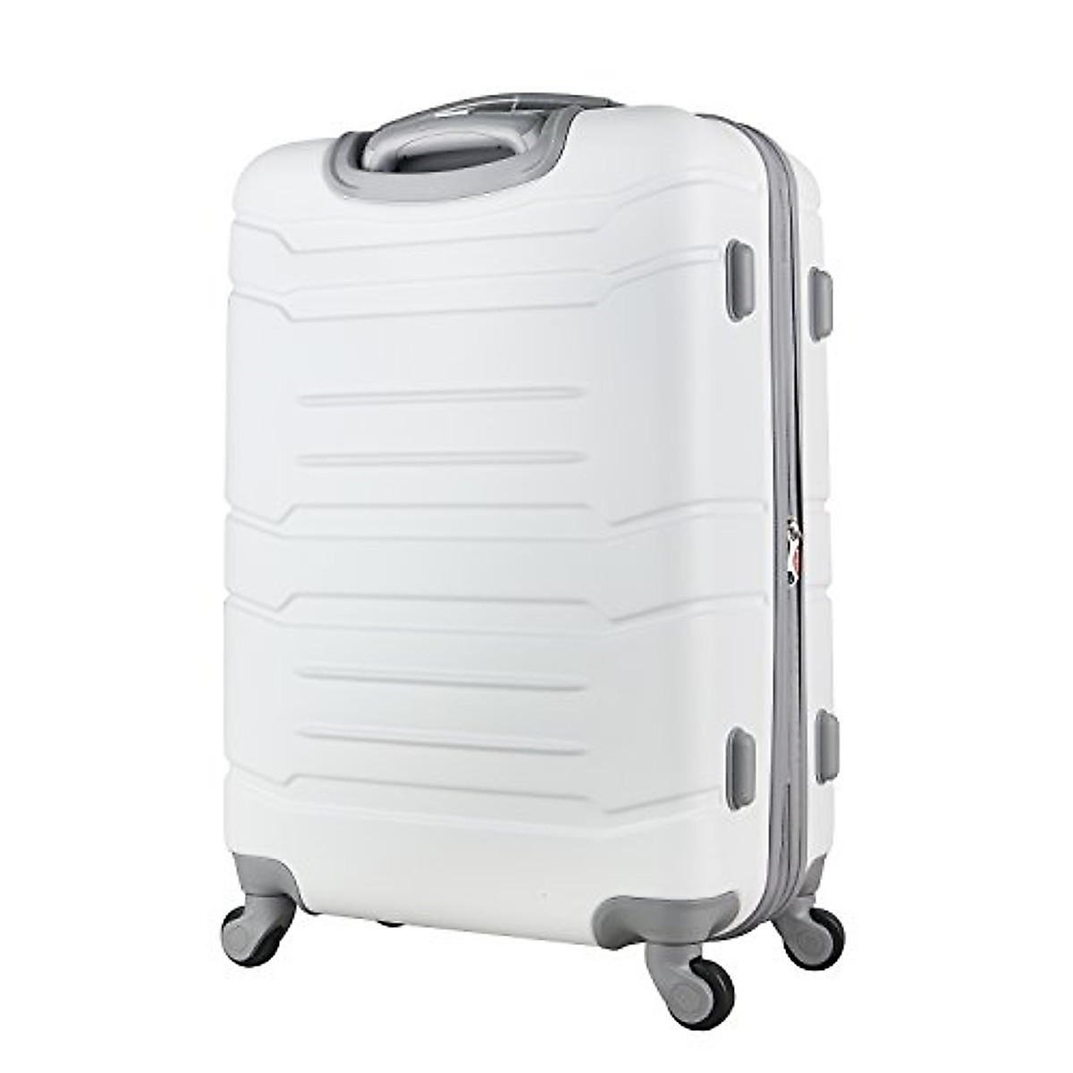 Olympia U.S.A. Denmark Expandable Hardcase Suitcase with Spinner Wheels, Available in 3-Piece Luggage Set and Carry-On Size, White