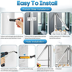 ENKUY Clothes Drying Rack Folding Clothes Rack Wall Mounted Retractable Clothing Dryer Hanger for Laundry Room Organization, Bathroom, Garage, Indoor and Outdoor Universal (Silver)