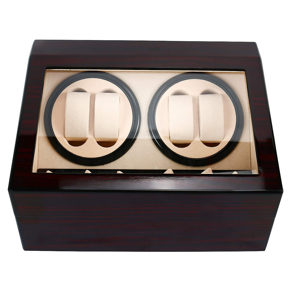 Homend Luxury 4+6 Automatic Watch Winder Deluxe Wooden Dual Automatic Motor Rotating Watches Display Storage Box