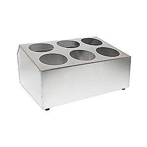 Thunder Group 6-Hole Flatware Cylinder Holder, Stainless Steel