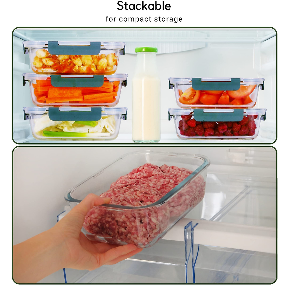 Brieftons Glass Meal Prep Containers: 5 Pack, 30 Oz with Airtight, Leakproof Snap Locking Lids, Perfect for Food Storage, Lunch & Portion Control, BPA-Free, Microwave, Oven, Freezer & Dishwasher Safe