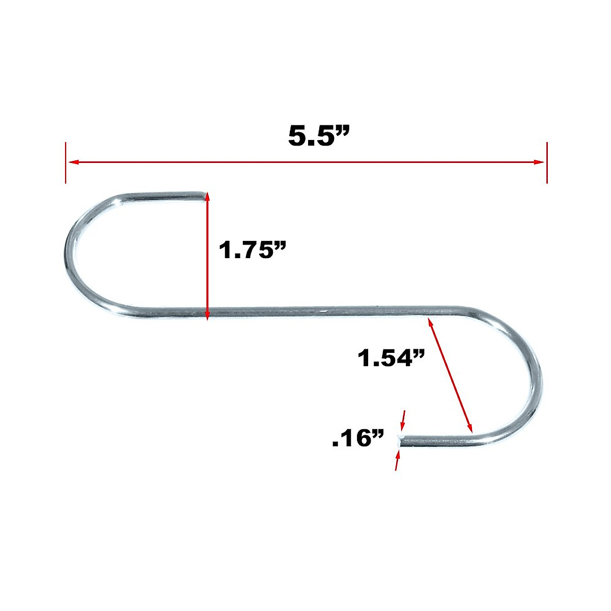 Heavy Duty S-Hooks for Hanging – Comes in 1 3/4 Inch – Stainless Steel Finish (5 Pack)