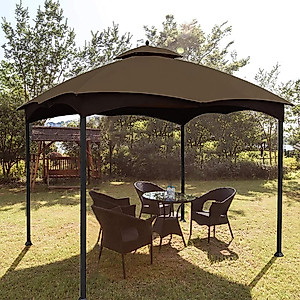 CoastShade Patio 10X12 Replacement Canopy Roof for Lowe's Allen Roth 10X12 Gazebo Backyard Double Top Gazebo #GF-12S004B-1（Brown）