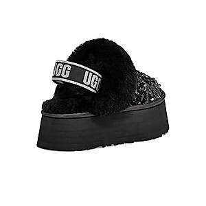 UGG Women's FUNKETTE Chunky Sequin Slipper, Black, 12
