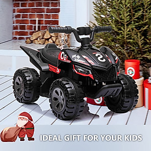 AVRCECI Kids ATV Electric Vehicles 4 Wheeler Toddler Car with Four Wheels,Music,DIY Sticker,6V Battery Powered Quad for Boys Girls,Ride on Car