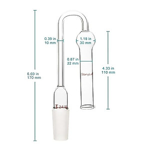 stonylab Glass U-Shaped Drying Tube, Borosilicate Glass 360 Degrees Bent Drying Tube with Inner 24/40 Standard Taper Joint for Organic Synthesis Chemistry Laboratory Lab Supply