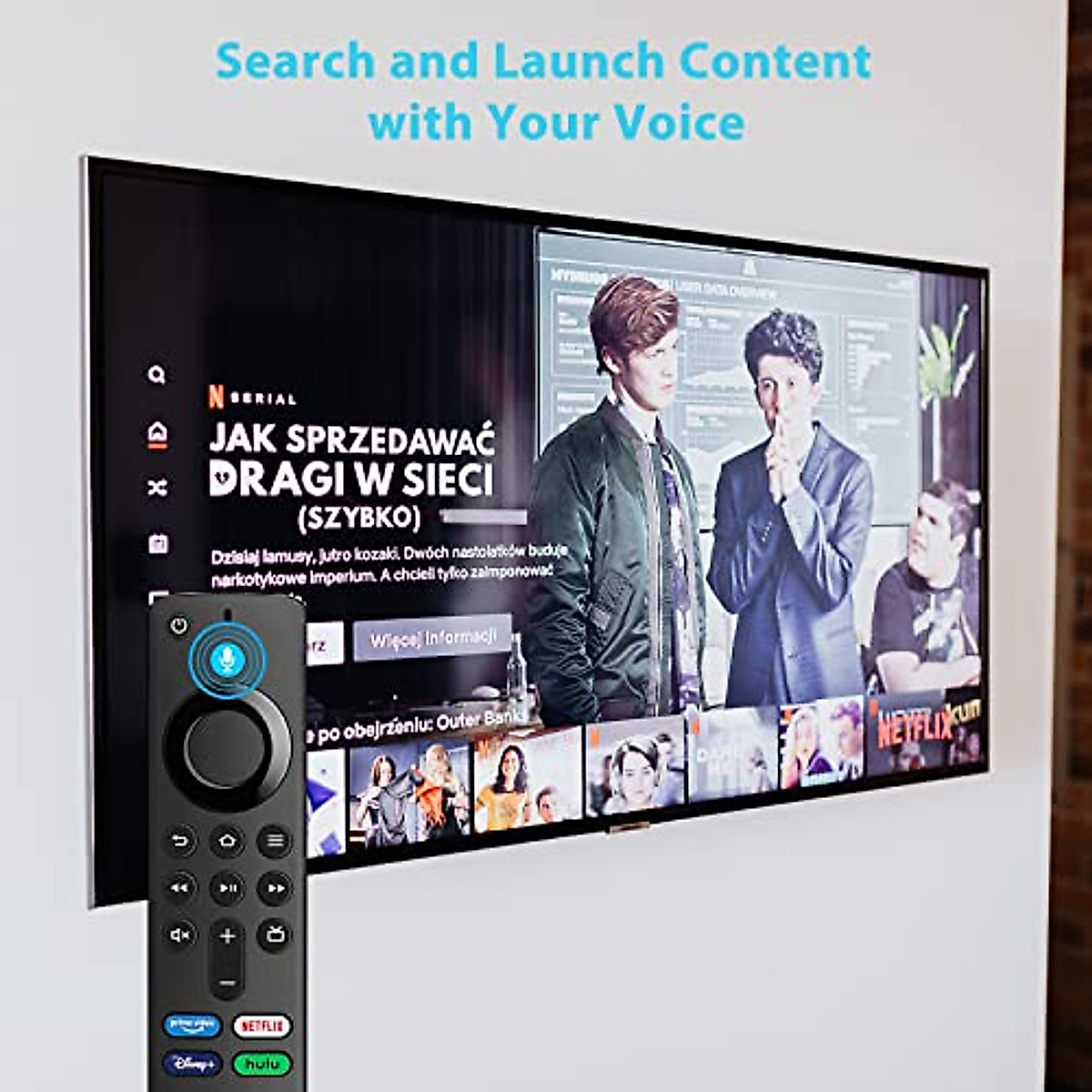 Replacement Voice Remote Control 3rd Gen Fit for Amazon Fire TV Stick (4K, Lite), Fire TV Stick (2nd,3rd Gen), Fire TV Cube (1st, 2nd Gen), Fire TV (3rd Gen)