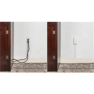 Sleek Socket - The Original & Patented Ultra-Thin Outlet Concealer with Cord Concealer Kit, 3 Outlet, 3-Foot Cord, Universal Size, UL Certified (Ideal for Kitchens, Small Spots & Behind Furniture)