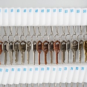 Barska Key Lock Key Cabinet Lock Box with Numbered Hooks and Tags - 160 POSITION - WHITE TAGS