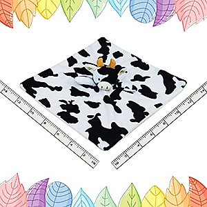 Doindute Baby Cow Soft Stuffed Animal Security Blanket, Plush Cow Character Lovey Blanket, Baby Shower/Nursery Gift, Cuddly Newborn, Infant, Toddler Snuggle Blankie for Boys Girls, 13" (Orange Horns)