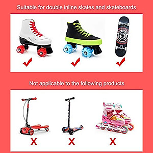 IKevan 4PCS Light Up Quad Roller Skate Wheels 32mm x 58mm, Luminous Light Up Quad Roller Skate/Skateboard Wheels with Bearings Installed (Multicolored)