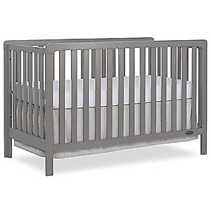 Dream On Me Ridgefield 5-in-1 Convertible Crib in Storm Grey, Greenguard Gold Certified