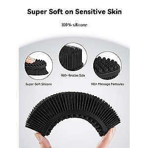 HEETA 2 Pack Silicone Body Scrubber, Gentle Exfoliating Body Scrubber, Shower Scrubber Silicone Loofah Brush, Easy to Clean, Gentle Massage with Body Brush for Kids Women Men All Kinds of Skin