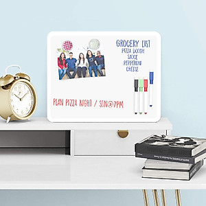 Dry Erase Board 11 by 14 in - Magnetic Whiteboard with 4 Markers and 2 Magnets- White Frame- for School, Home, Office, Remote Learning- Easy to Hang on Walls or Magnetic Surface