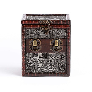 KakapopoTCG Elven Vault (Ancient Egypt) Wood Deck and Counter Box Protector Sleeve Storage Trading Cards TCG MTG Magic FaB YGO EDH Commander Box FaB TCG PTCG Dice Box DnD Spell Box