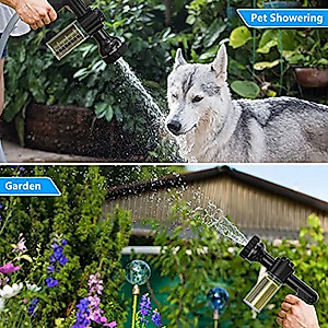 Car Wash Nozzle,Garden Hose Nozzle with Soap Dispenser and Washing Mitt,High Pressure Hose Foam Sprayer Garden Water Gun for Car Wash,Watering Plants and Showering Pet