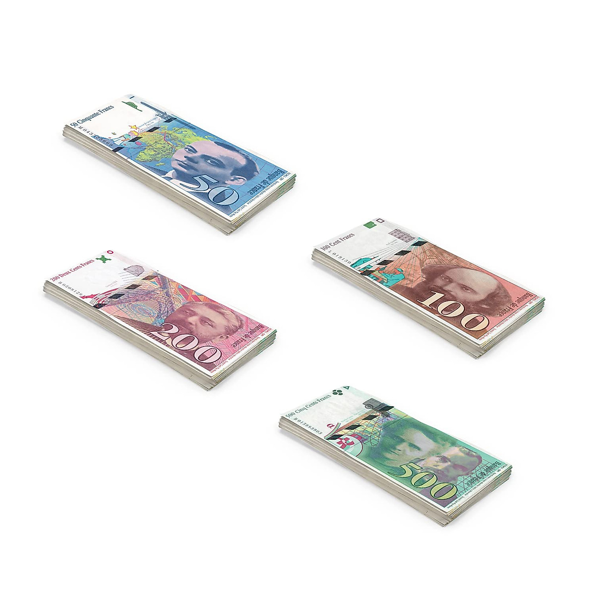 Scratch Cash Bundle ₣ Money to Play - 4 bribes 25 x ₣ 50, 100, 200 and 500 (Real Size)