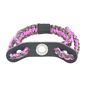 Ten Point Gear Realtree® Paracord Archery Bow Wrist Sling - 100% Full Grain Leather 550 Paracord (Pink Camo)