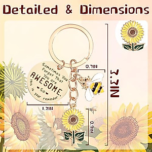 GiftoBi Sunflower Keychains Gifts for Women Sunflower Inspirational Keyring Friendship Sunflower Keychain Gifts Sunflower Key Chain for Women Men Bag Purse Wallet Handbags Backpack