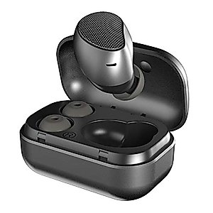 SL-S1 True Wireless in-Ear Premium Mono-Earbud with Magnetic Charging Case Bluetooth IPX5 Waterproof Sweatproof Noise Reduction iPhone Android LG Huawei Samsung HTC (Black)