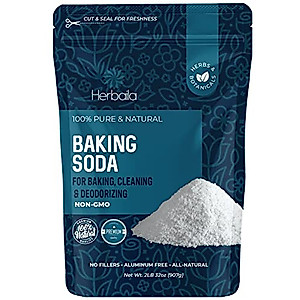 Baking Soda Bulk 2lbs, Food Grade baking soda for baking, cleaning, deodorizing and household usage, Baking soda for pool cleansing, Gluten Free, No Fillers, made in the USA