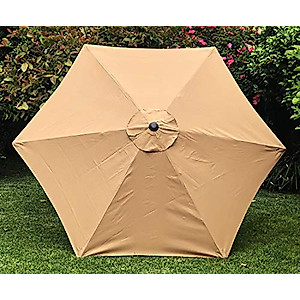 BELLRINO DECOR Replacement MEDIUM COFFEE/TAUPE STRONG & THICK Umbrella Canopy for 9ft 6 Ribs MEDIUM COFFEE/TAUPE (Canopy Only) (MEDIUM COFFEE 96)