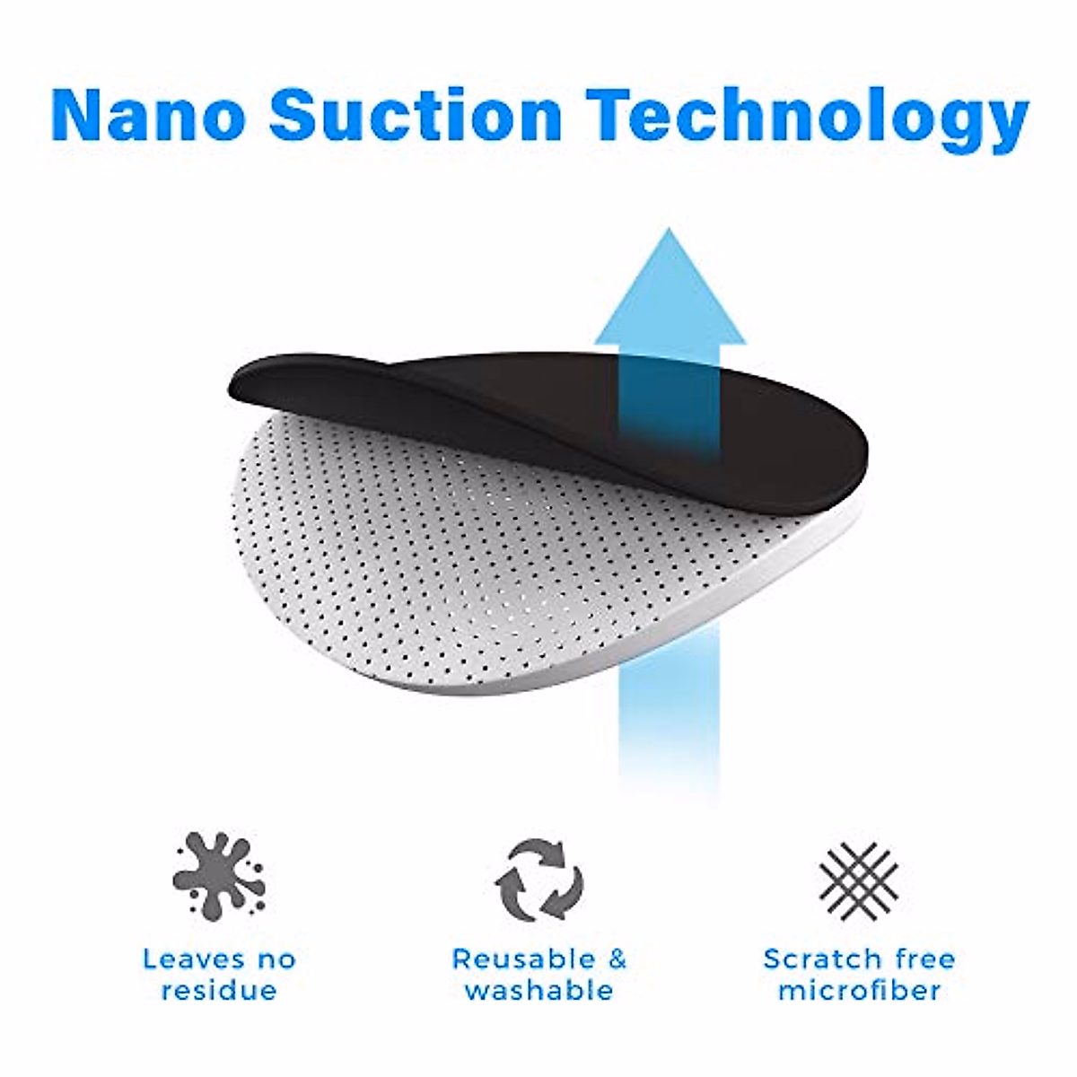 Eyebloc Nanobloc Universal Webcam Covers - Privacy Protection Accessory, No Residue Application, Safe Screen Closure - Dots and Bars, 7 Pieces - Black