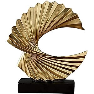 Resin Crafts Art Ornament Abstract Figurines Sculpture Desk Table Statue for Home Bedroom Living Room Garden Office - Golden
