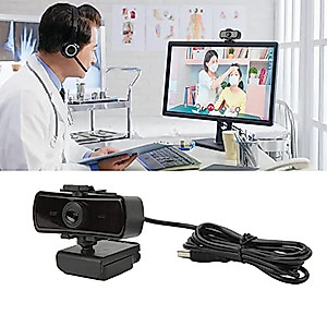 Pc Webcam, 2MP 90° View 360 Degree Rotating HD USB Computer Camera with Microphone Automatic Light Rectification Plug and Play Streaming Webcam Support 2k Hd Video Call