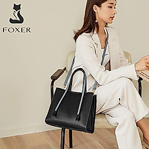 Women's Carryall Shoulder Bag Lady Leather Handbags Crossbody Purse Top-handle Bag (Black)