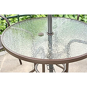 SUQ I OME 2 Sets 2 inch Outdoor Patio Parasol Umbrella Hole Ring Plug and Cap Set, for Parasol Umbrella Table Hole Cover Insert(Brown)