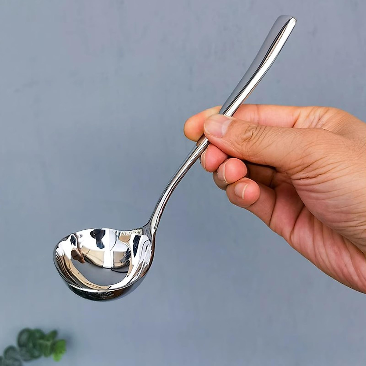 Generic Stainless Steel Small Sauce Ladle, With Pouring Spout Gravy ladle, for Salad dressing and dressings, 7.4Inches 2 Pieces Dishwasher Safe