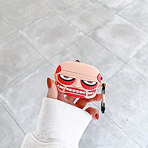 New 3D Cute Cartoon Airpods case,Suitable for Airpod pro, Soft Silicone,Fun Stylish Skin,Suitable Teenagers,Children,Girl,Boys (Colossal Titan-pro)