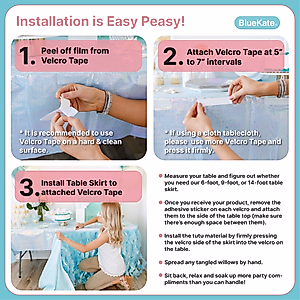 Bluekate Blue Tutu Table Skirt. 6ft Table Skirt with Double Layer Organza Willows for Under the Sea Decorations, 1st Baby Boy Birthday Décor, Elephant Baby Shower Decor, Gender Reveal or Bridal Shower