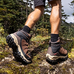 NORTIV 8 Men's Waterproof Winter Hiking Boots Outdoor Trekking Mid Backpacking Mountaineering Shoes,Size 10 Brown SNHB2210M